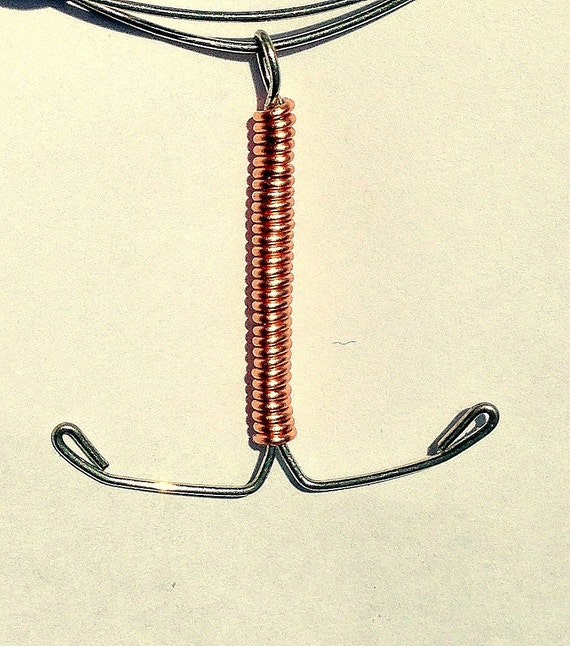Items similar to Wire wrap IUD medallion - Copper and/or Silver Color ...