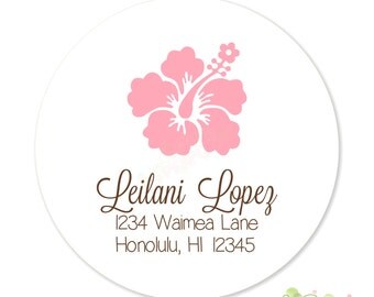 Hibiscus gift tags | Etsy