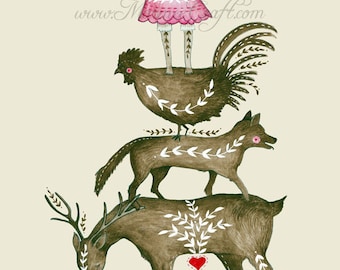 Animal art | Etsy