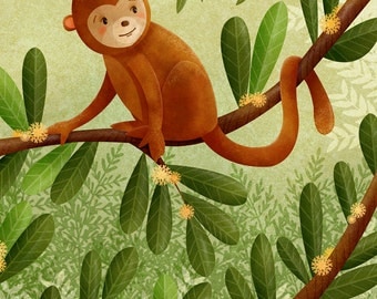 Popular items for monkey art print on Etsy