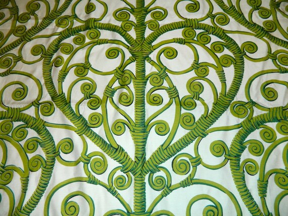 vintage Dorothy Draper fabric 50s 60s Wicker Wonderland 2.75