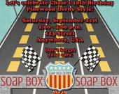 Items similar to Pinewood Derby Birthday Invitation on Etsy