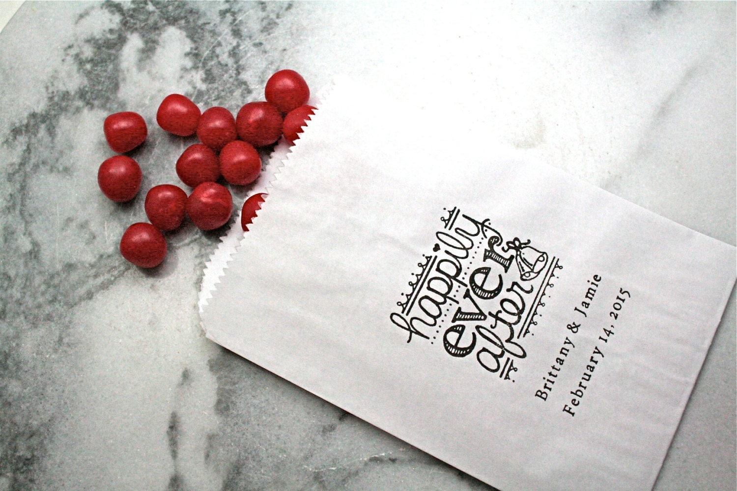 Personalized Candy Buffet Bags 50 Hand Stamped Wedding Candy