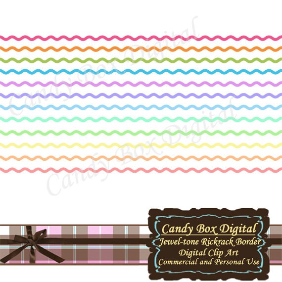 Jewel-tone Rick Rack Border jeweltone rickrack by CandyBoxDigital