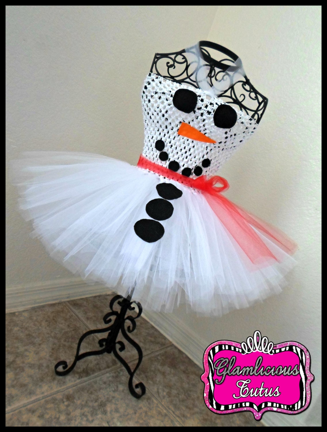 Snowman Tutu dress Snowman dress Holiday tutu by GlamliciousTutus