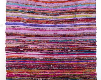 Handwoven Rag Rug, Indian Rug, Indian Carpet, Chindi Rug, Rag Rug ...