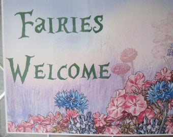 Popular items for fairies welcome sign on Etsy