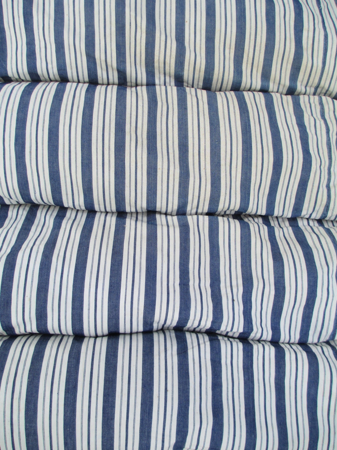 Antique Feather Bed Ticking Tick Full Size Heavy Cotton