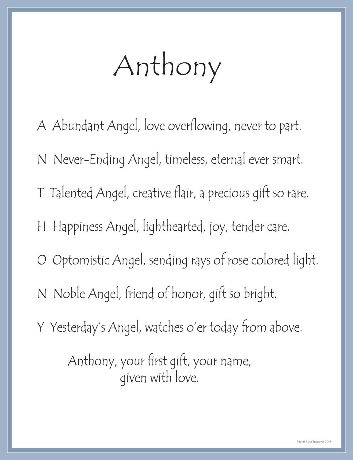 CUSTOM NAME POEMS by published children's book