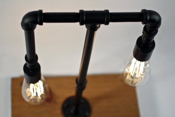 Items similar to Industrial Desk Lamp Open Bulb on Etsy