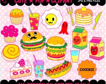 Kawaii food clipart | Etsy