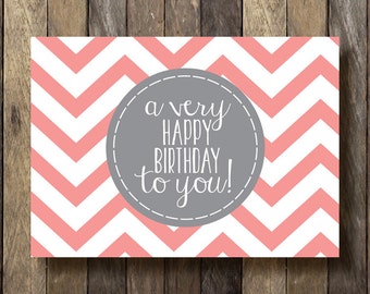 Printable Happy Birthday Card - Instant Download - Printable Birthday ...