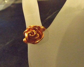 Wire rose ring | Etsy