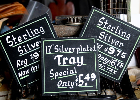 Items similar to 3 Vintage STORE PRICE Signs Display Nice Writting ...