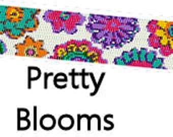 Peyote Bracelet Pattern Pretty Flower Blooms Cuff Bracelet Digital PDF ...
