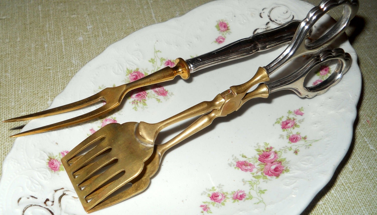 Interesting and Rare Old Antique Sterling Silver and Brass Pastry ...