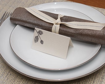 Airplane Escort Cards shimmer silver plane place card