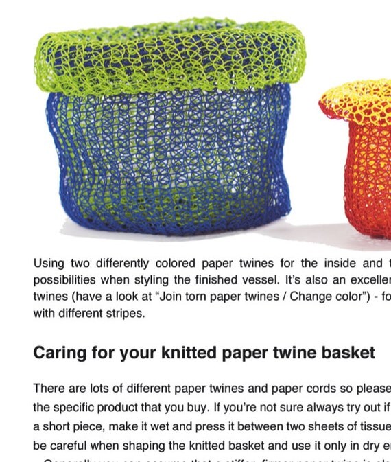 TUTORIAL Paper Twine Knit Baskets Knitting Loom Pattern