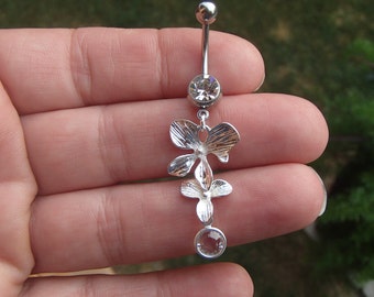 Flower belly ring | Etsy