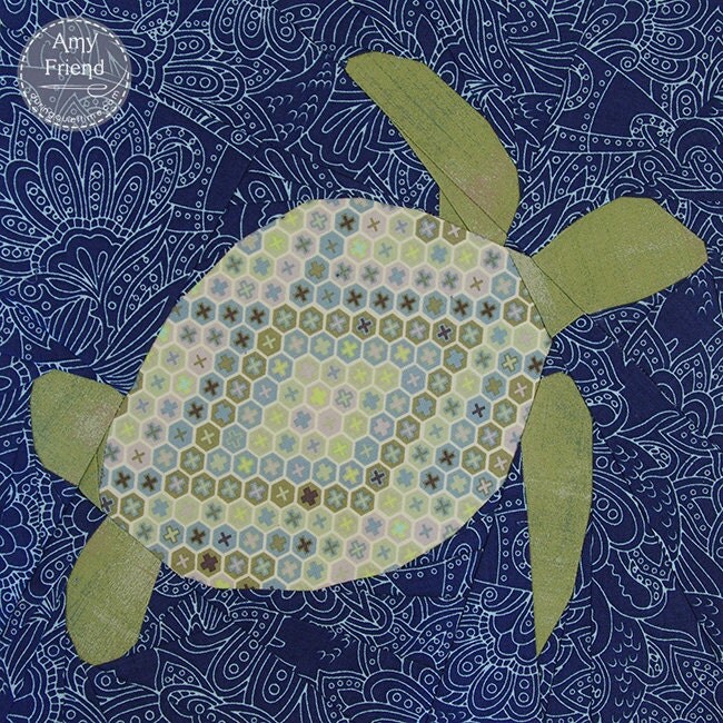 Sea Turtle 10 Paper Pieced Pattern by DuringQuietTime on Etsy