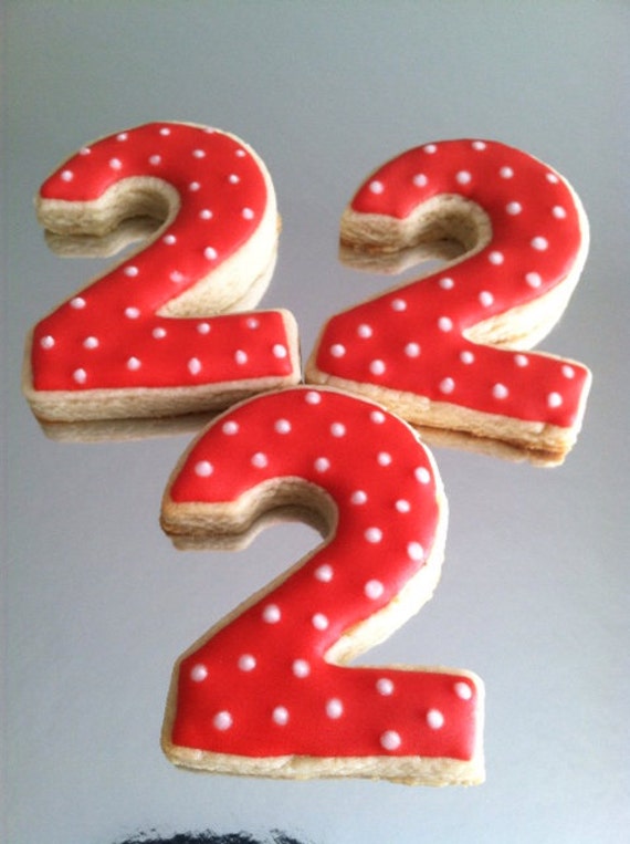 Number 2 sugar cookie Second Birthday Party cookies 1 dozen