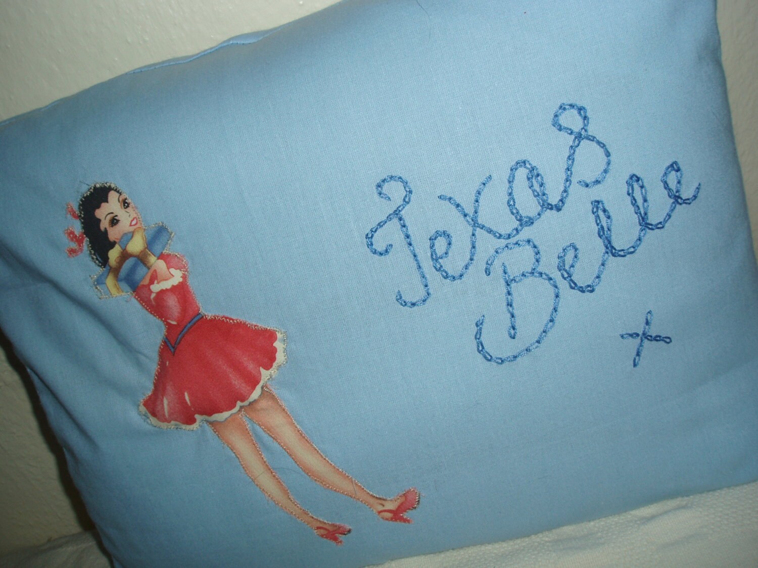 Fabulous Retro Pin Up And Classic Nose Art Cushion Texas