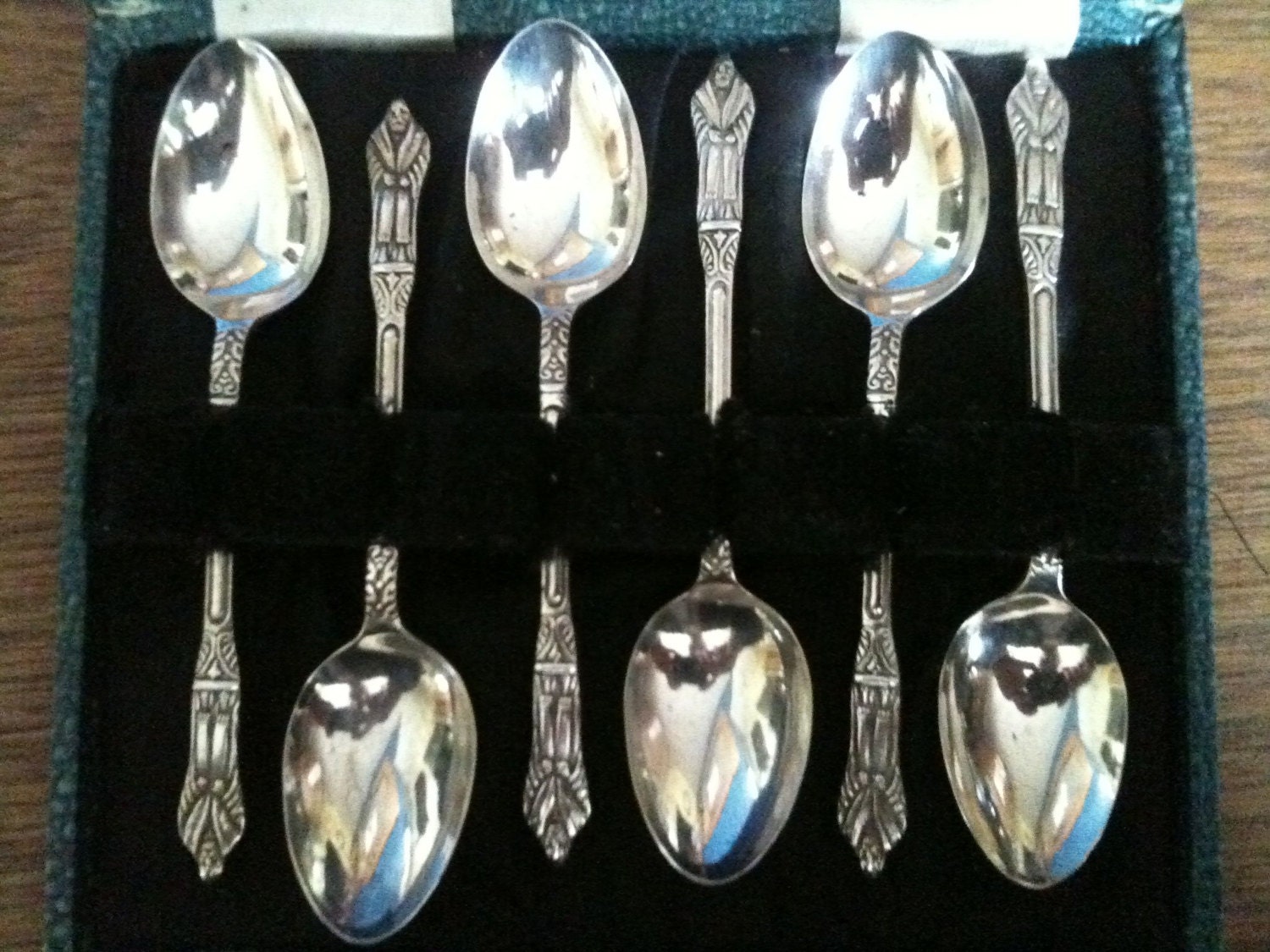 Vintage English Teaspoons in Blue Box circa 1940’s / English Shop ...