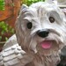 Westie Angel Statue White West Highland Terrier Cement