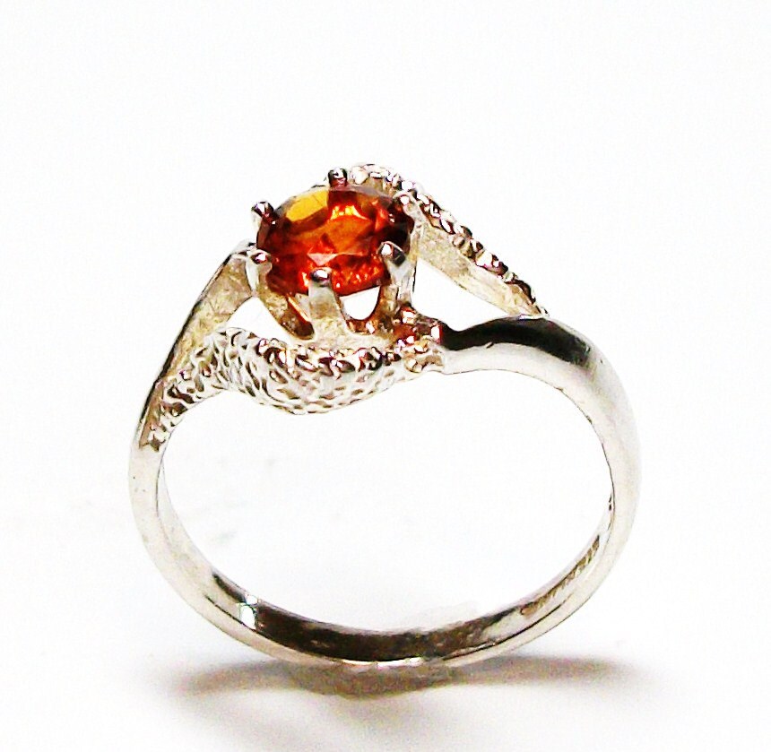 Citrine ring Orange ring solitaire ring birthstone ring