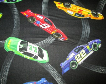 Race Car Nascar With Track Racing Car Cotton Fabric FQ or Custom