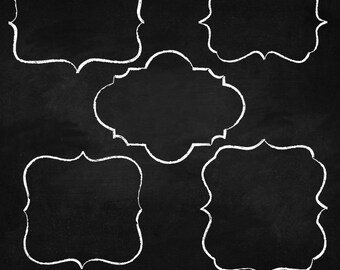 Items similar to Digital Chalk Frames // Chalkboard Clip Art Clipart ...