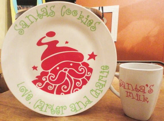 Items similar to Personalized Santa Plate on Etsy