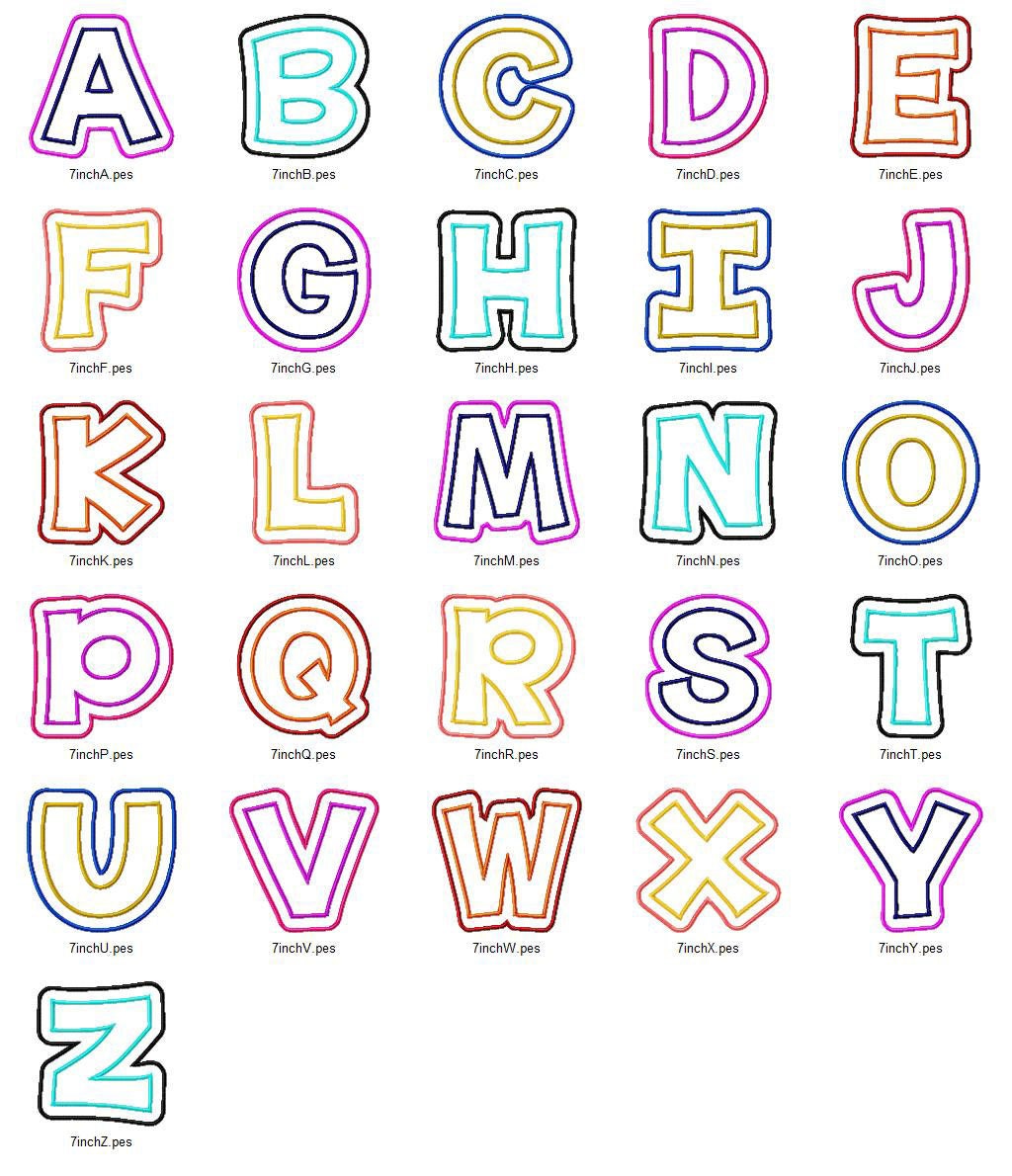 Double Applique Happy Machine Embroidery Font Monogram
