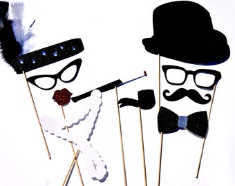 SALE Vintage Photo Booth Props DELUXE Set 27 piece set