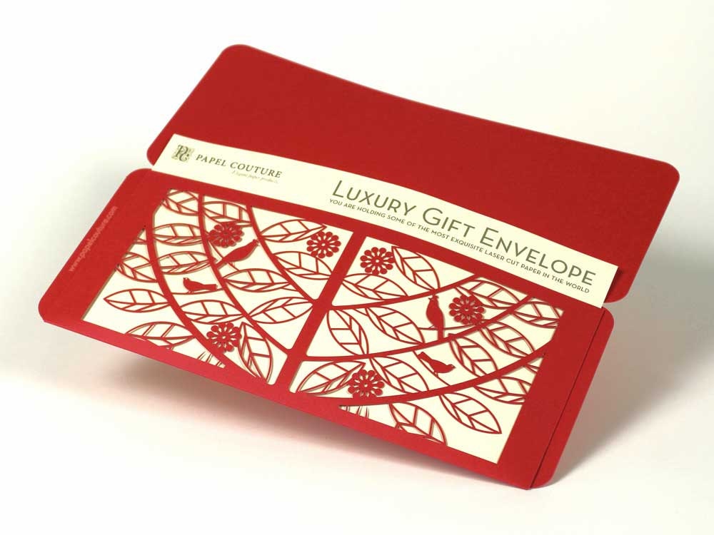 Laser Cut Gift Envelope Set of 6 Unique Beautiful