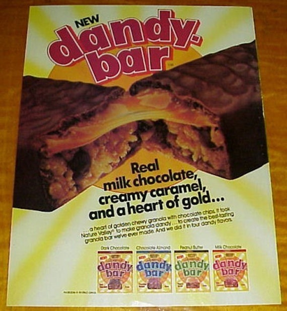 Items similar to Vintage Dandy Candy Bar Magazine Ad Vintage 1980s on Etsy