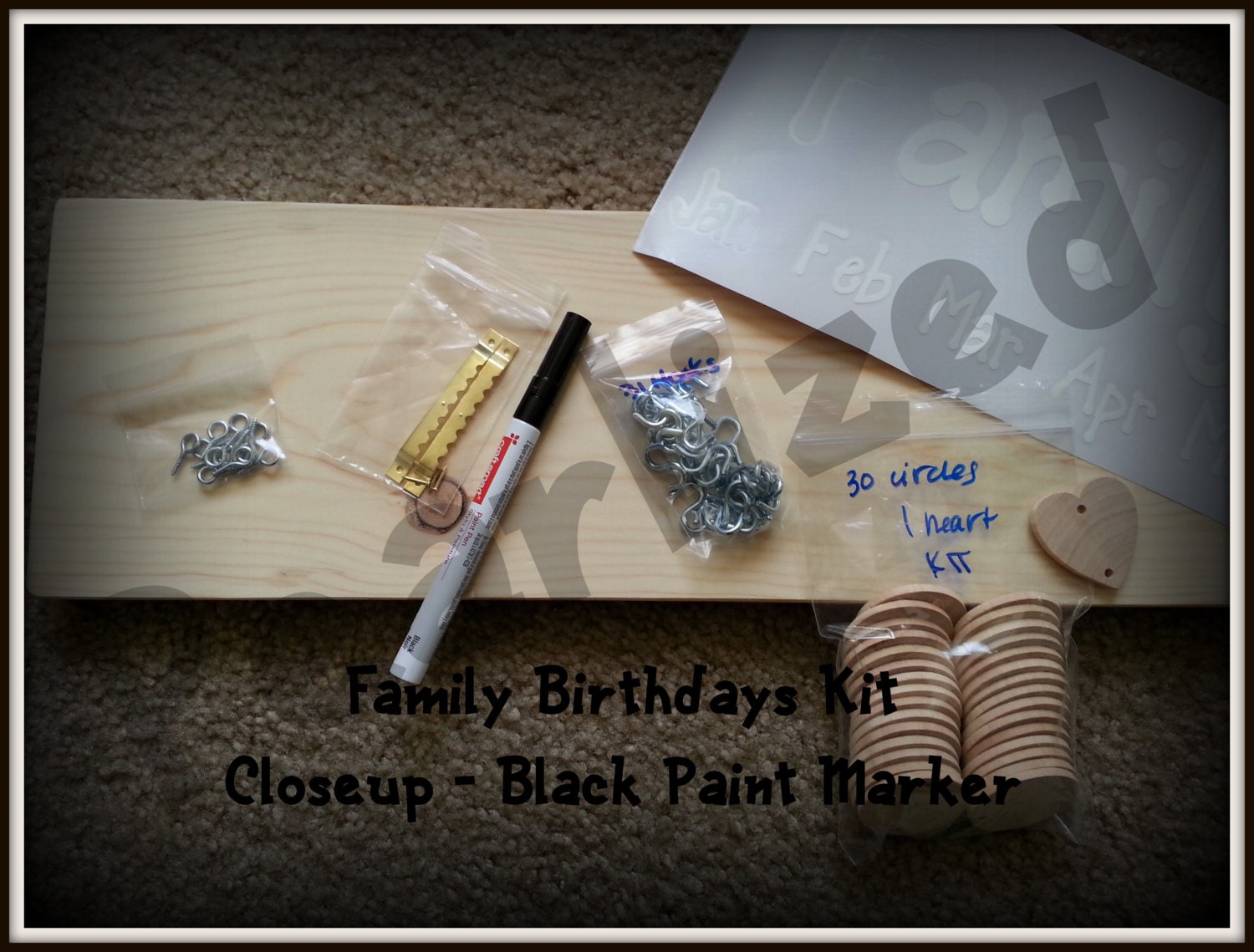 Customized Family Birthday Board Kit Easy to Complete