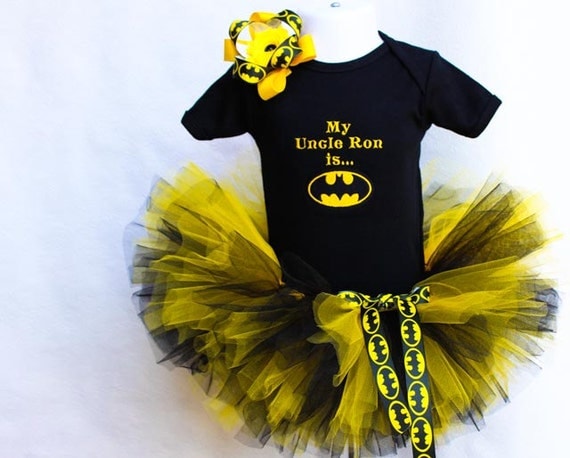 Items similar to Personalized Batman Black and yellow tutu, body suit ...