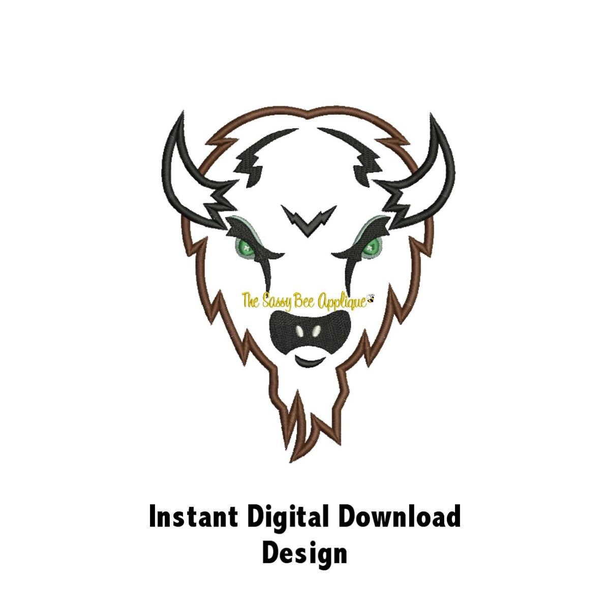 DD BUFFALO or BISON Applique Machine Embroidery Design 4