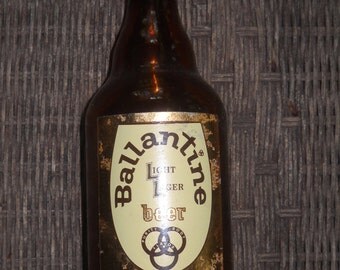 beer bottle-ballantine beer-12 oz stubby-newark nj