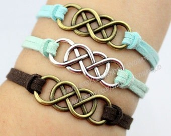 Jewelry bracelet,double infinity bracelet,silver/bronze charm bracelet ...