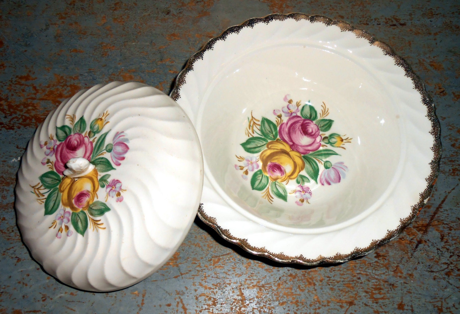 Vintage Bowl, Royal China, Quban Royal, Covered Bowl, Bowl with Lid ...