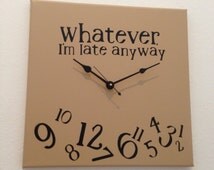 Unique whatever wall clock related items | Etsy
