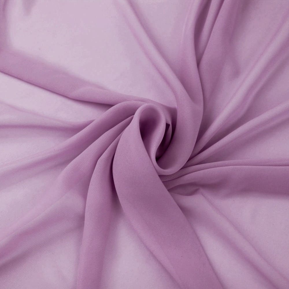Mauve Deep Solid Hi-Multi Chiffon Fabric by the Yard Chiffon