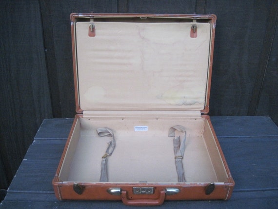 Vintage Leather Samsonite Streamlite Suitcase Circa 1950's