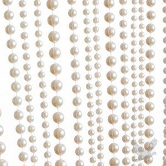Hanging Pearl Curtain Pearl Backdrop Pearl by SparkleSoiree