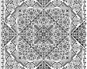 Blackwork embroidery | Etsy