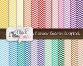 Items similar to Rainbow Chevron scrapbook paper - Scrapbooking ...