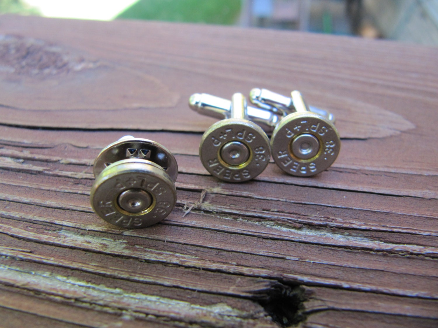Bullet Cuff link and Tie Tack Hat Tack 38 Special Bullet