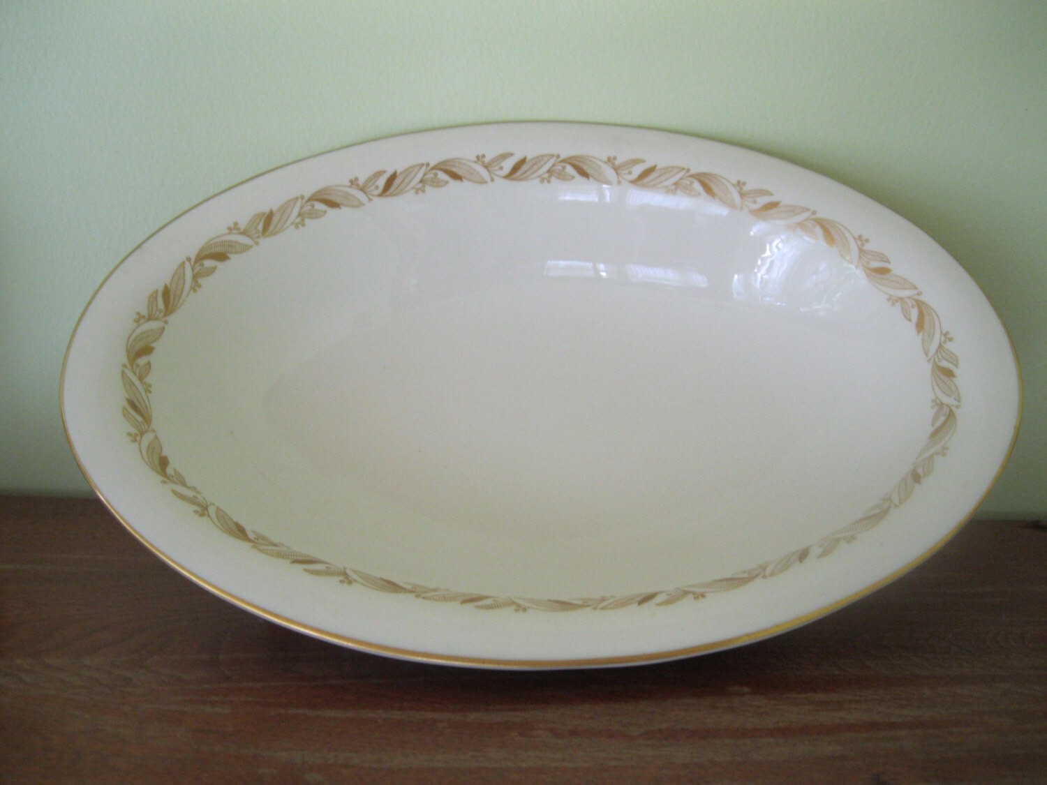 Vintage Castleton China Carlton, Gold & White Bowl, Large Oval ...